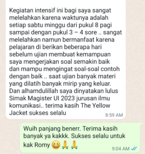 Kelas Intensif SIMAK UI Pascasarjana - The Yellow Jacket