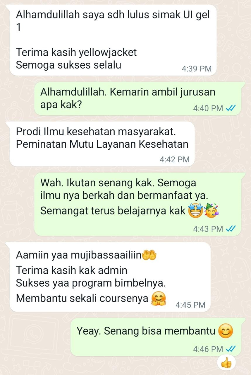 Kelas Intensif SIMAK UI Pascasarjana - The Yellow Jacket